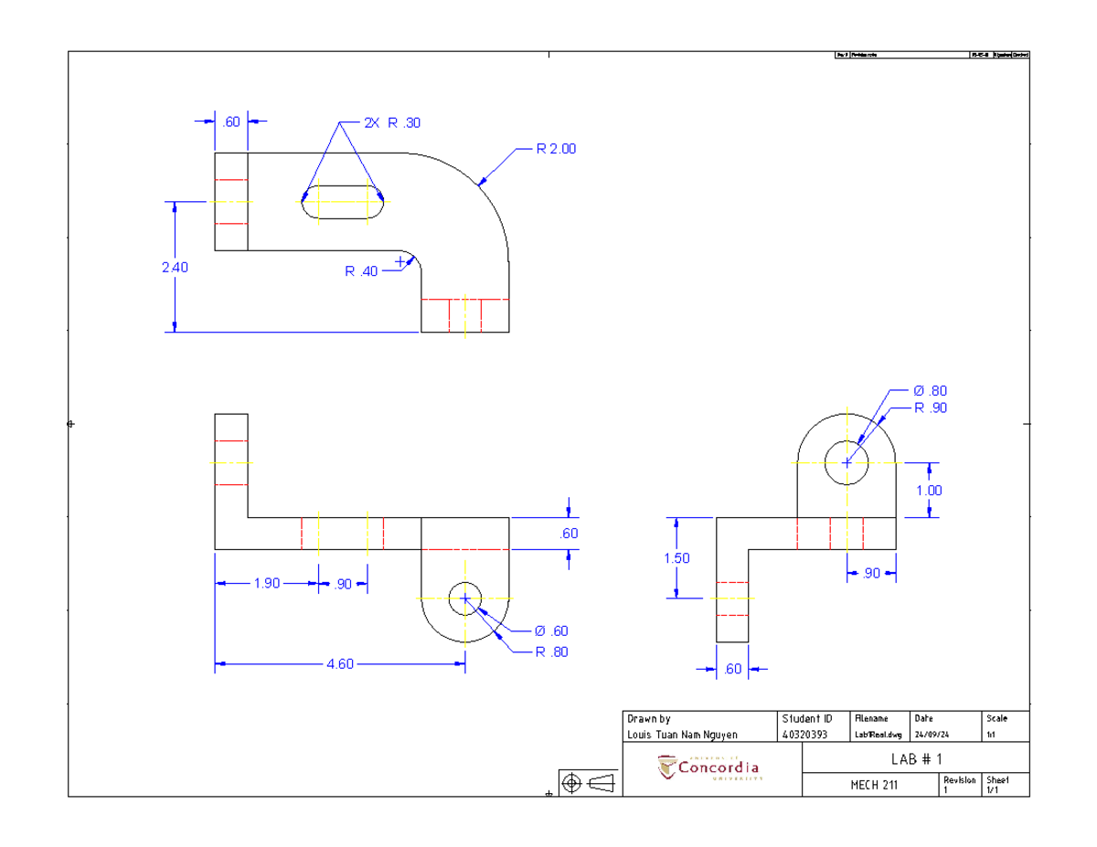 Lab #1 2D AutoCAD Mandatory - miae 211 - ####### 1. -. - Ø. - R. - 2X R. -. - 1. -. - 1. - 1 ...