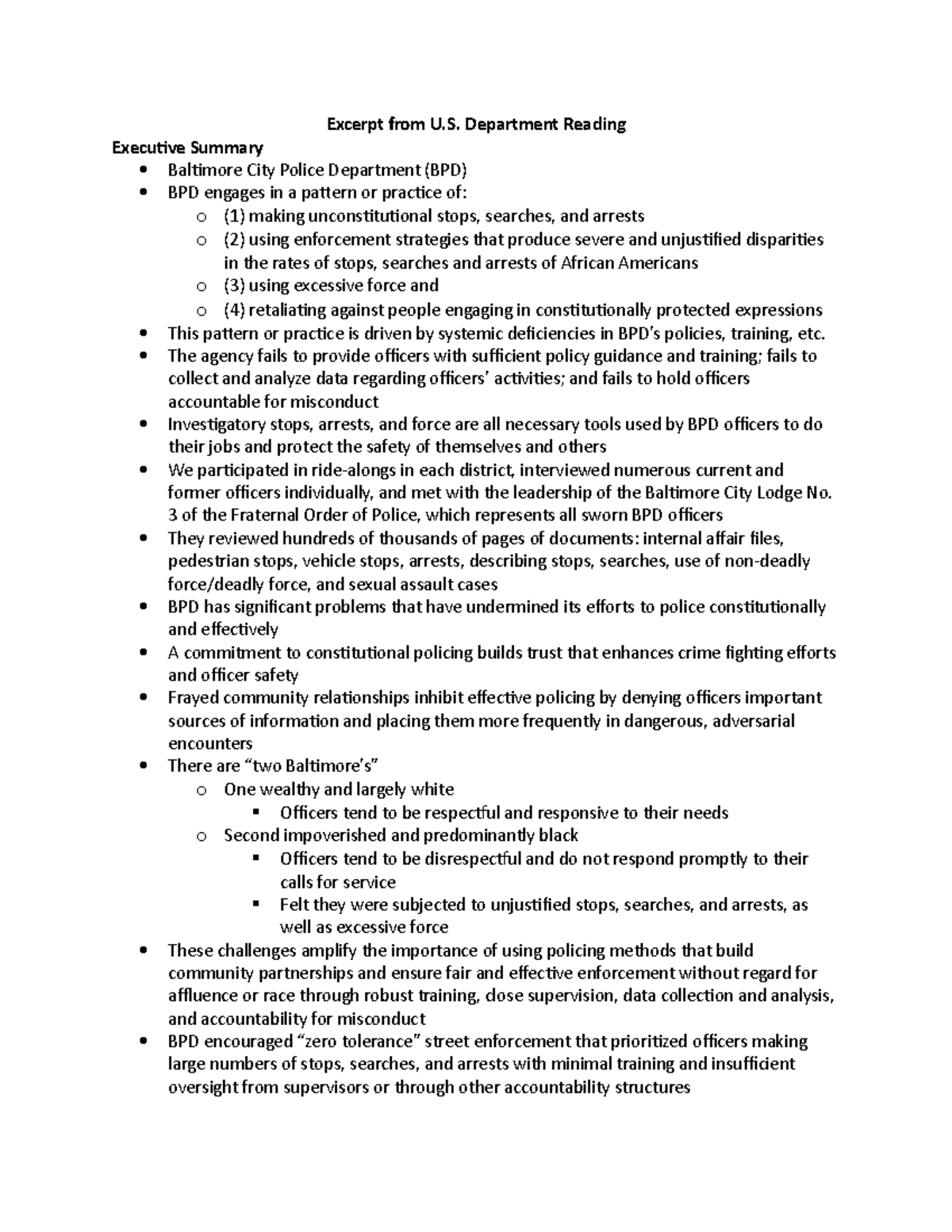 Excerpt from U.S. Department Reading - Excerpt from U. Department ...