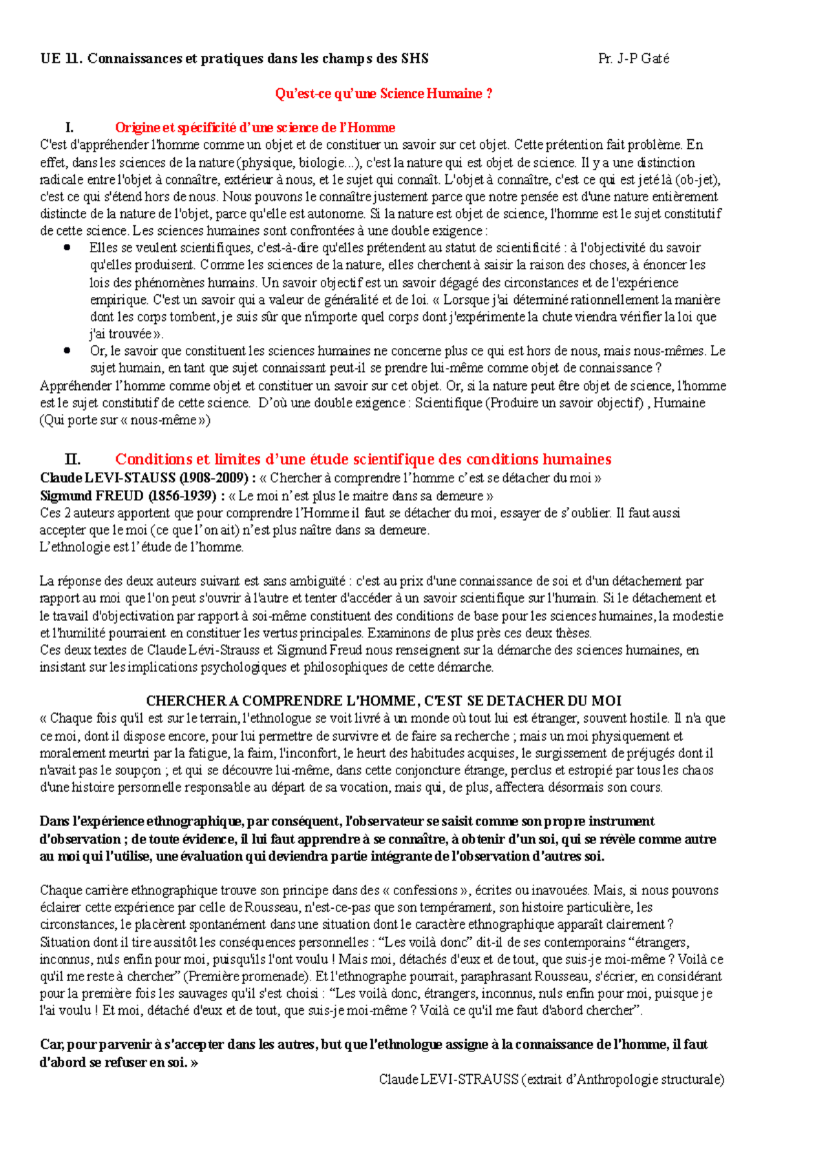 Thème 2. Qu-est ce qu'une Science Humaine - Qu’est-ce qu’une Science ...