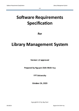 Library Management System SRS - Software Requirements Specification for ...