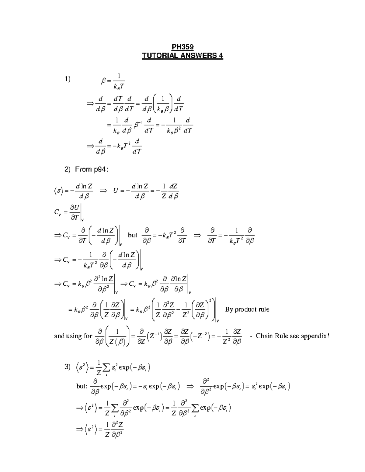 Tutorial 4 - Solutions - PH TUTORIAL ANSWERS 4 1) From p94: 3) 1 2 2 1 ...