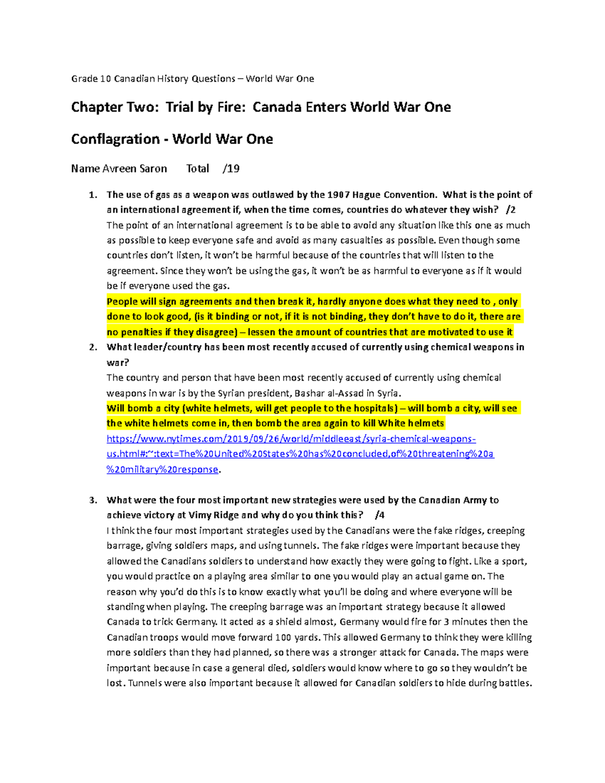 Conflagration Questions - Grade 10 Canadian History Questions – World ...