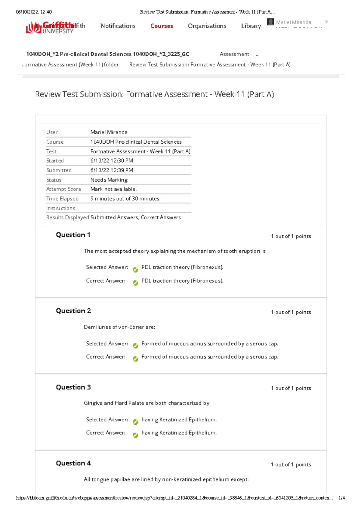 Review Test Submission Formative Assessment - Week 11 (Part A ...