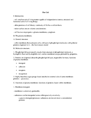 Introduction to Cell Structure Introduction to the Cell Spark Notes ...