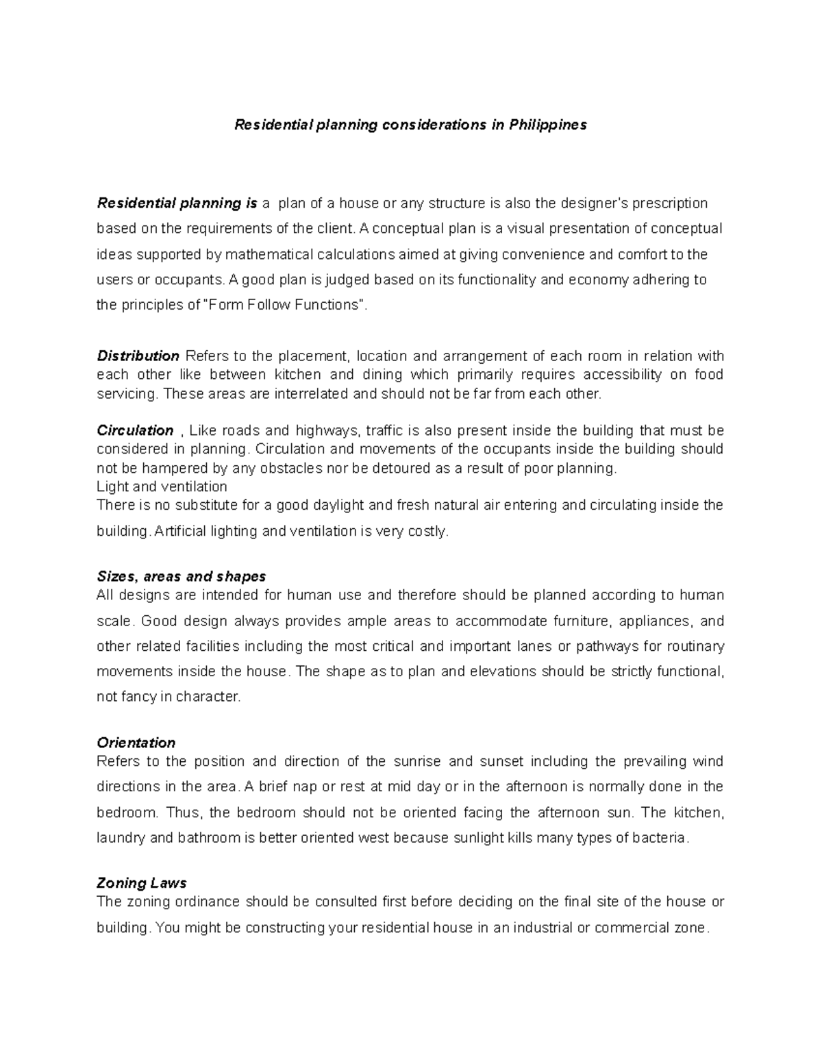 Residential planning considerations in Philippines - Residential ...