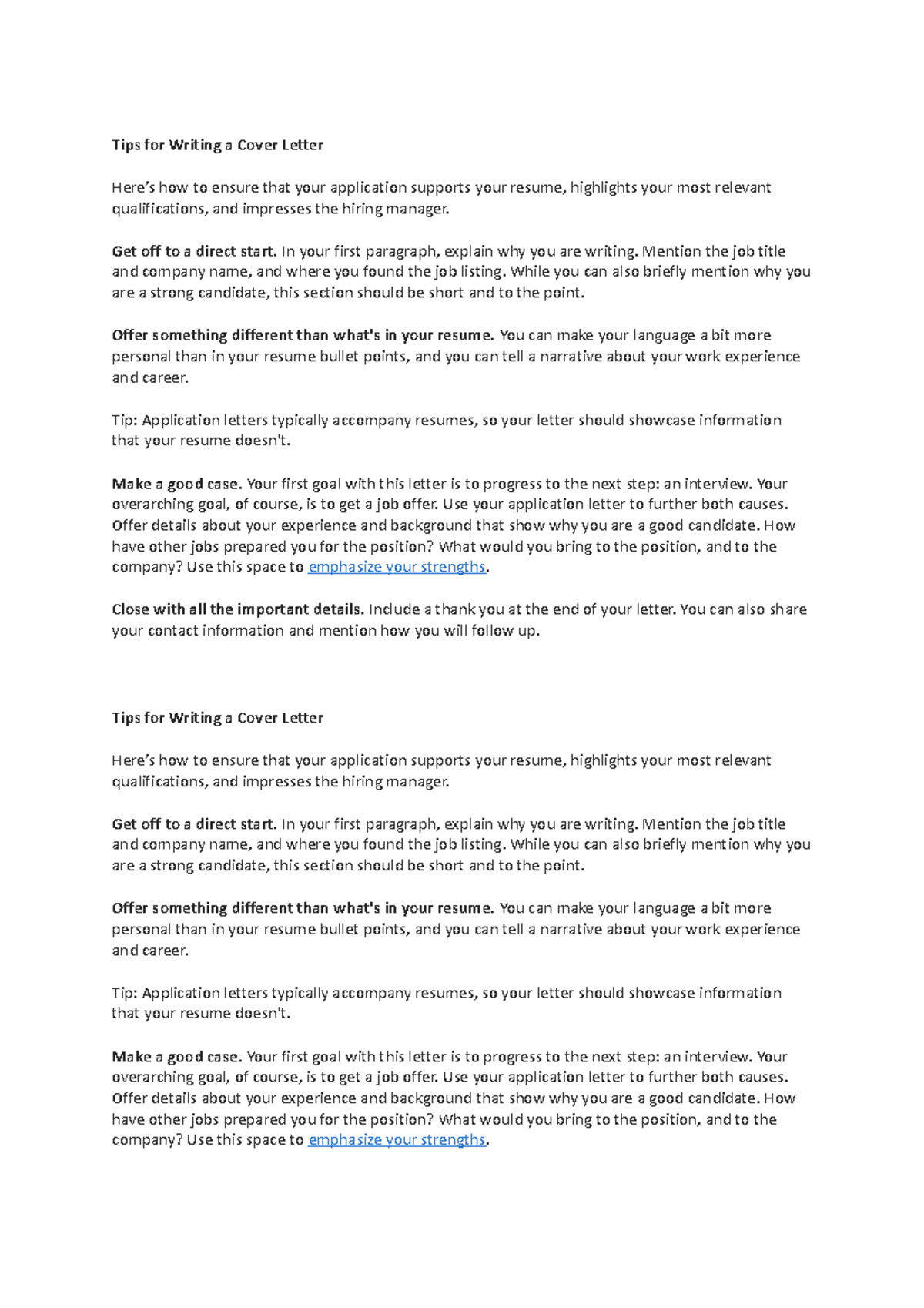 Tips for Writing a Cover Letter - Tips for Writing a Cover Letter Here ...