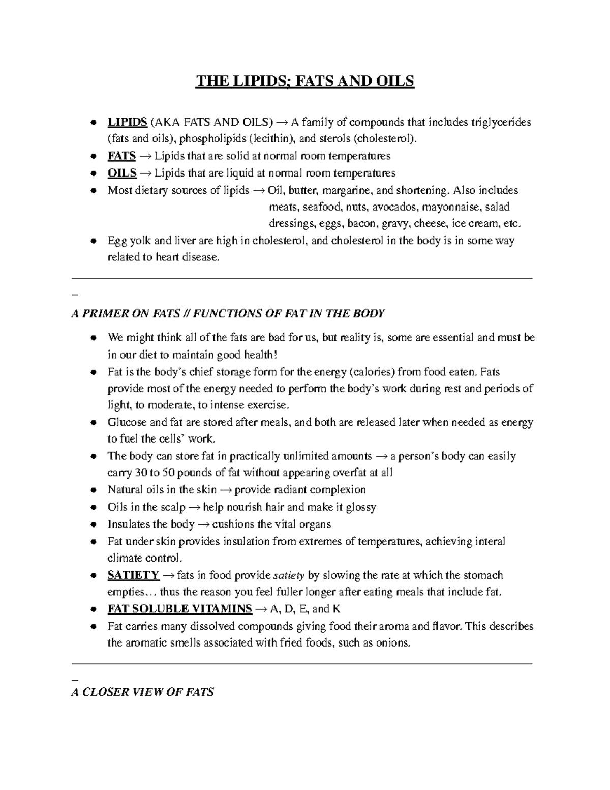 NUTR THE Lipids; FATS AND OILS - THE LIPIDS; FATS AND OILS LIPIDS (AKA ...