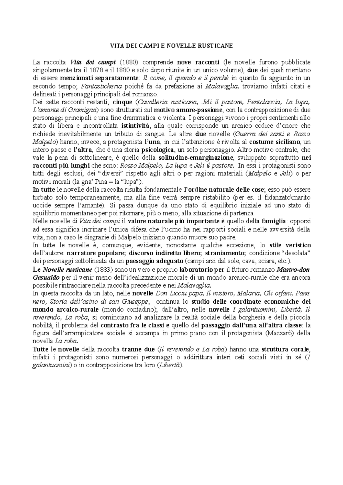 Vita dei campi e Novelle rusticane - VITA DEI CAMPI E NOVELLE RUSTICANE ...