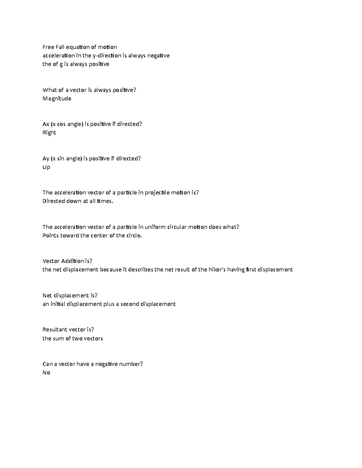 PHYS 2113-PM2 - PHYS 2113 - Free Fall equation of motion acceleration ...