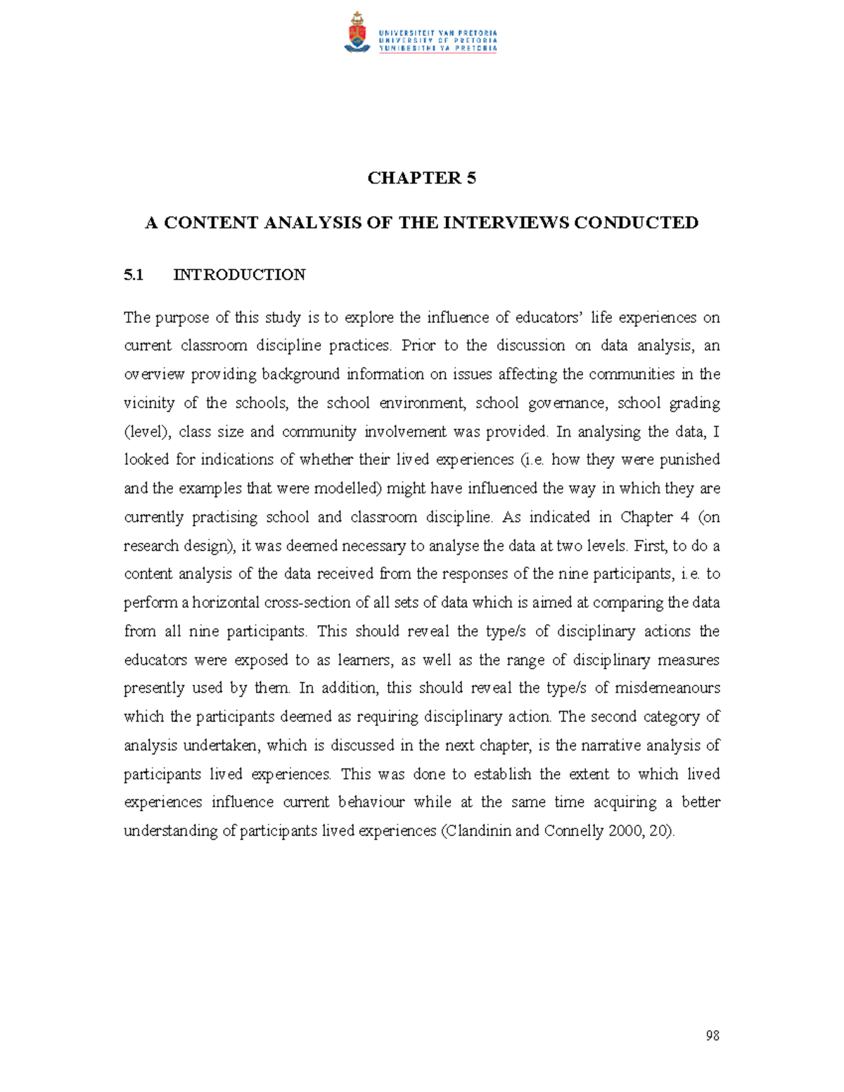 05chapter 5 - Best notes - CHAPTER 5 A CONTENT ANALYSIS OF THE ...
