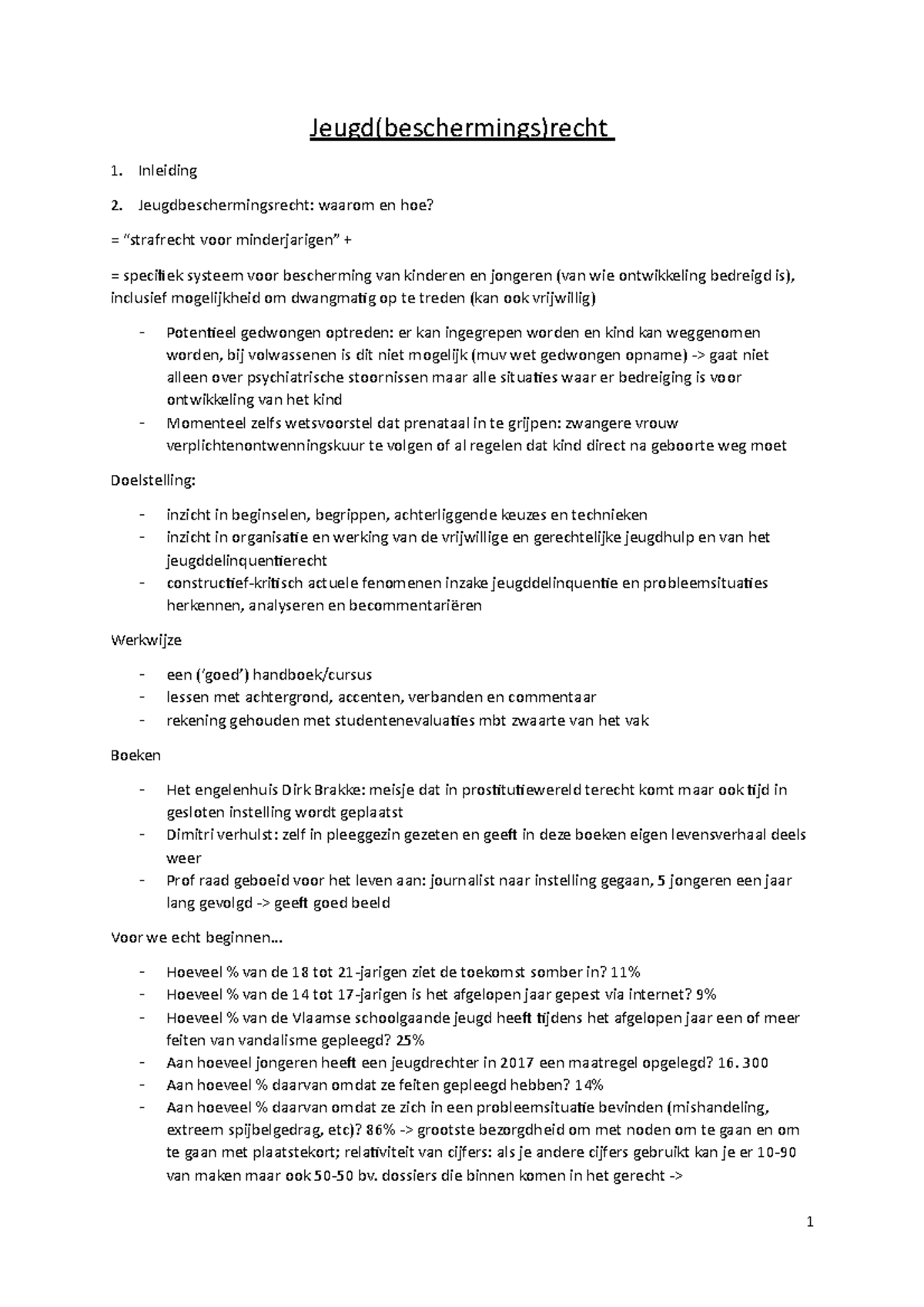 jeugdrecht en jeugdcriminologie (deel jeugdrecht) - Jeugd(beschermings ...