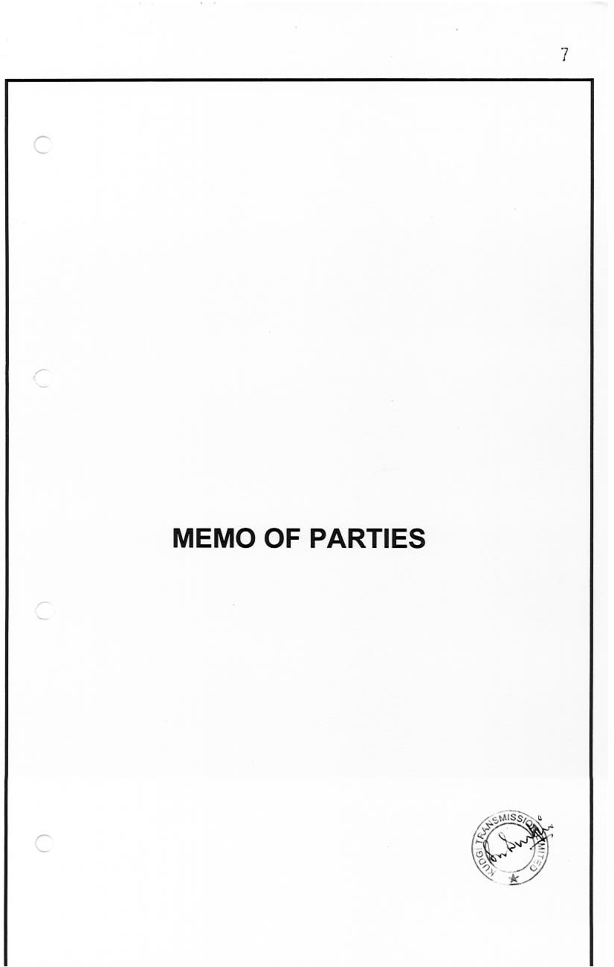 Memo-of-parties - Draft - 7 MEMO OF PARTIES is KANSMISSION OF 7 MEMO OF ...