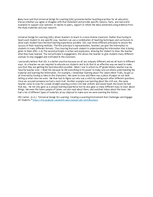 SPD-200 TOPIC 2 DQ1 - TOPIC 2 DQ1: After completing “RTI (Part 1 ...