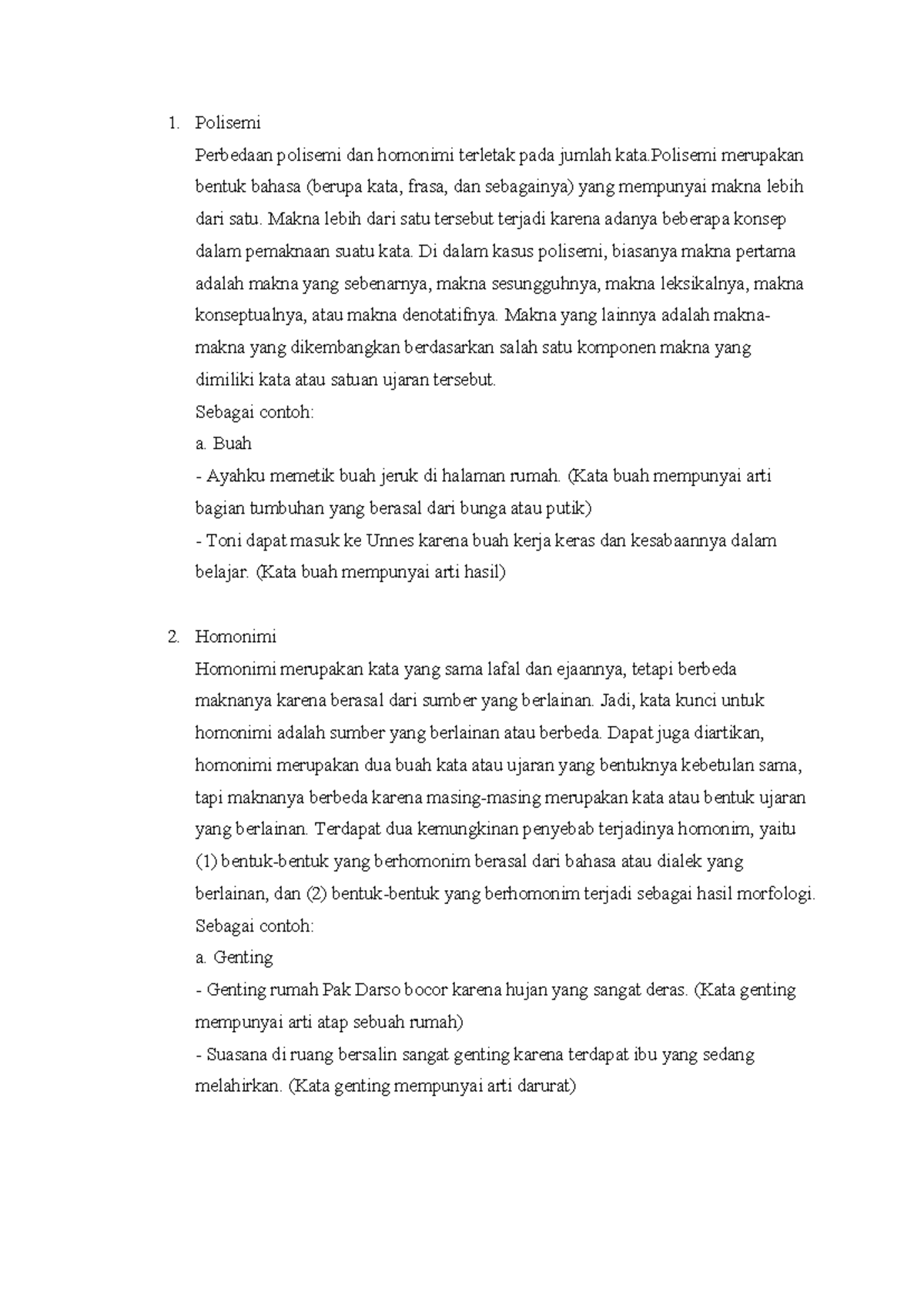 Perbedaan Polisemi dan Homonimi - Polisemi Perbedaan polisemi dan ...