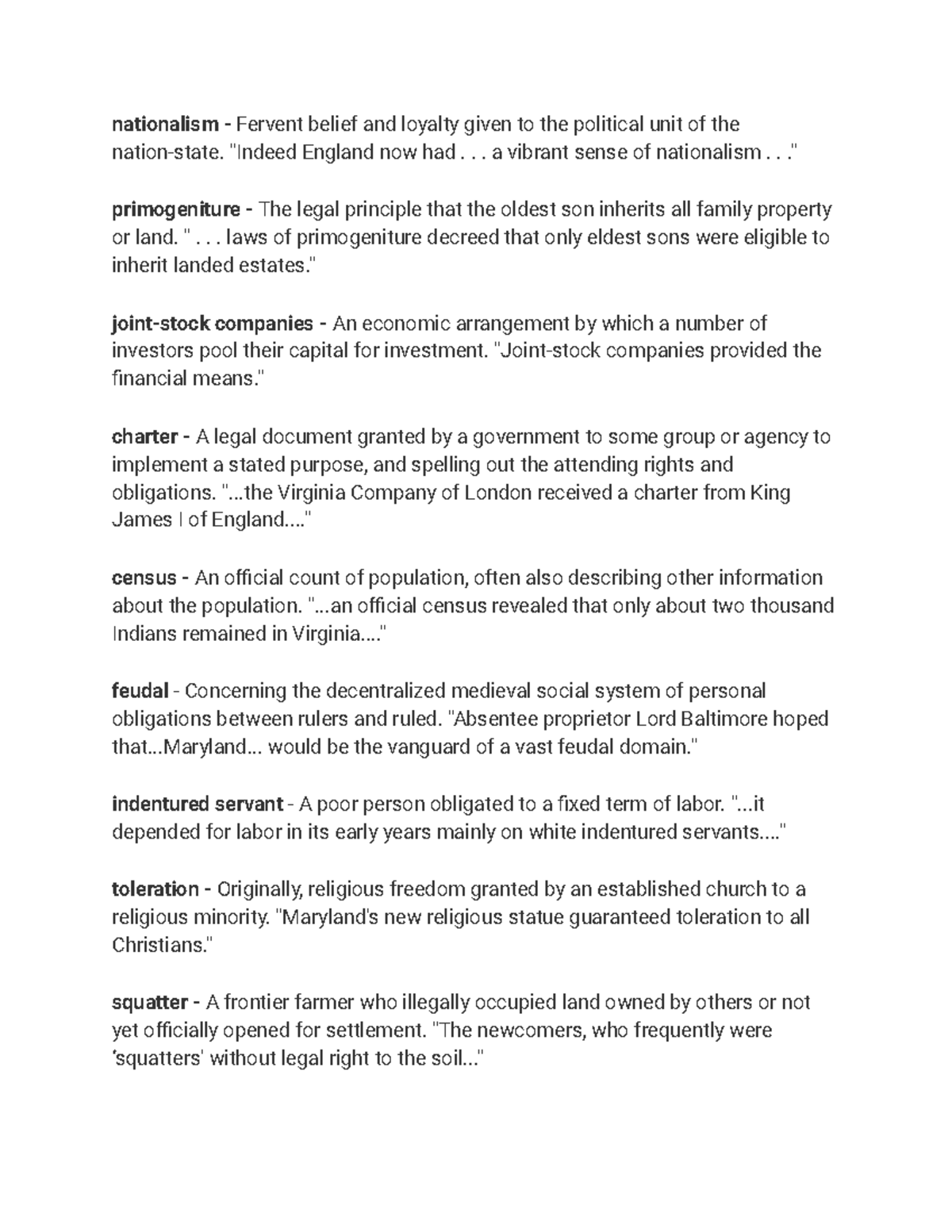 Chapter 2 The Planting of English America, 1500-1733 - nationalism ...