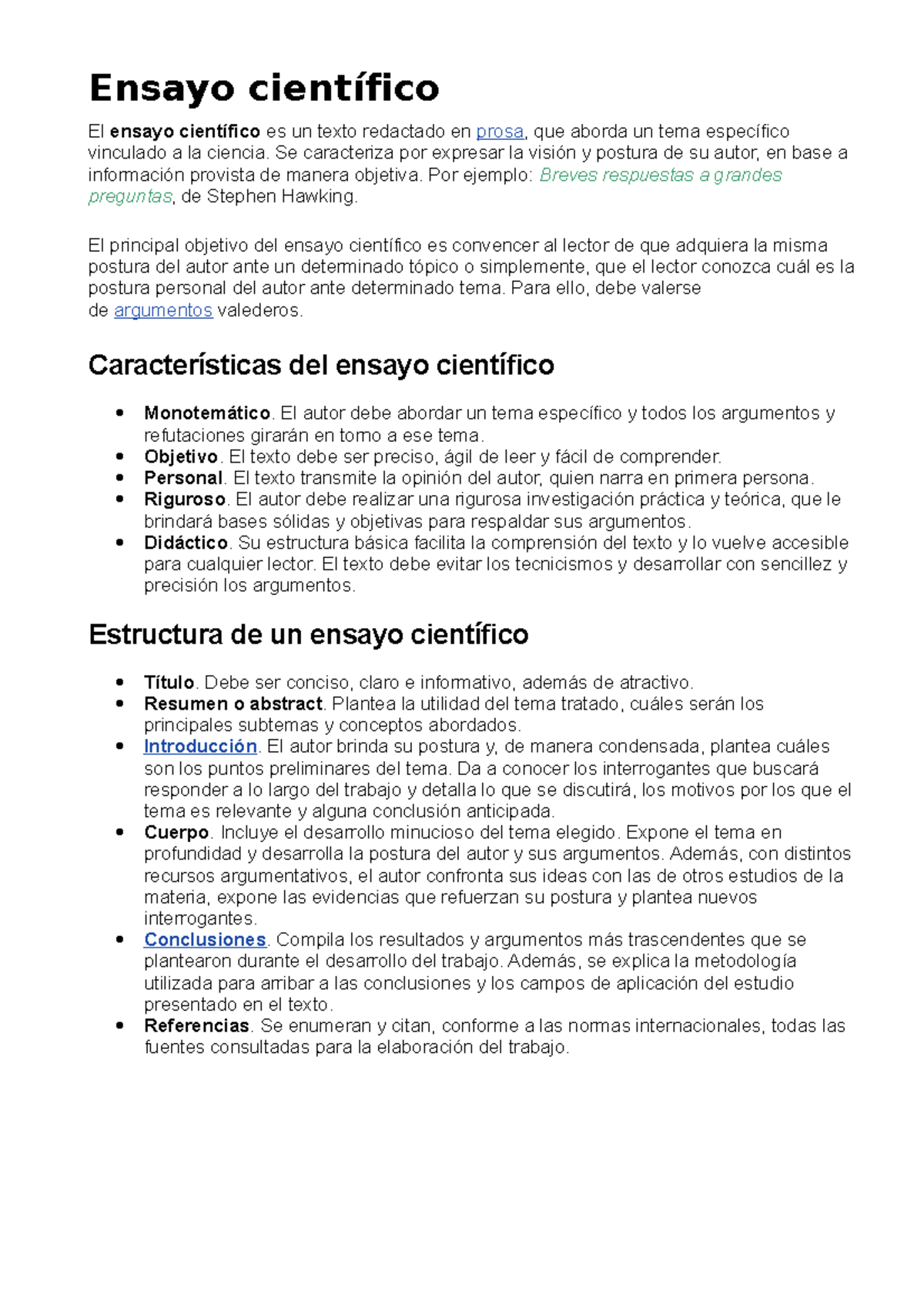 Ensayo cientifico - aaa - Ensayo científico El ensayo científico es un ...