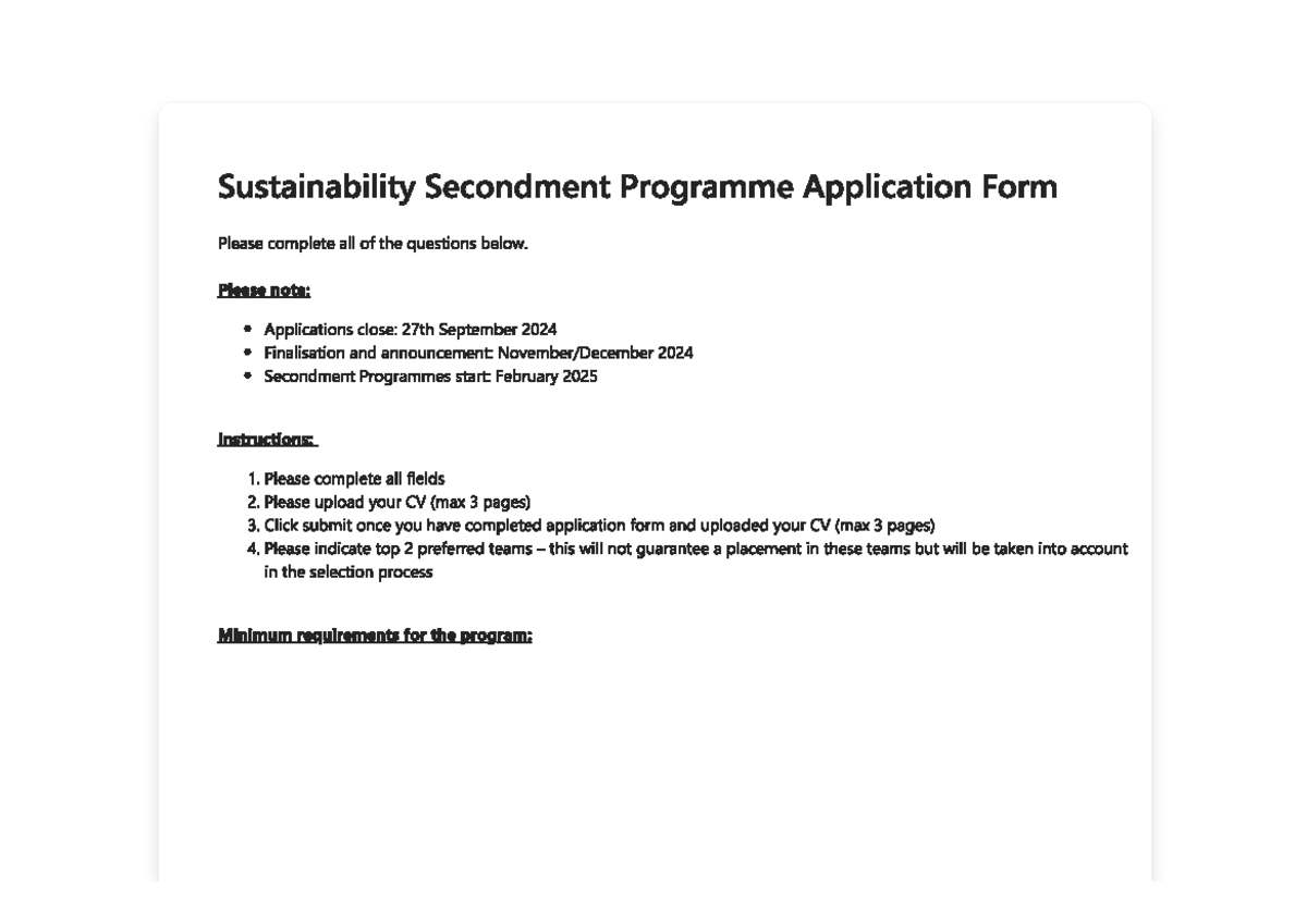 Sustainability Rotational Secondment Program - 2024 - Sustainability ...