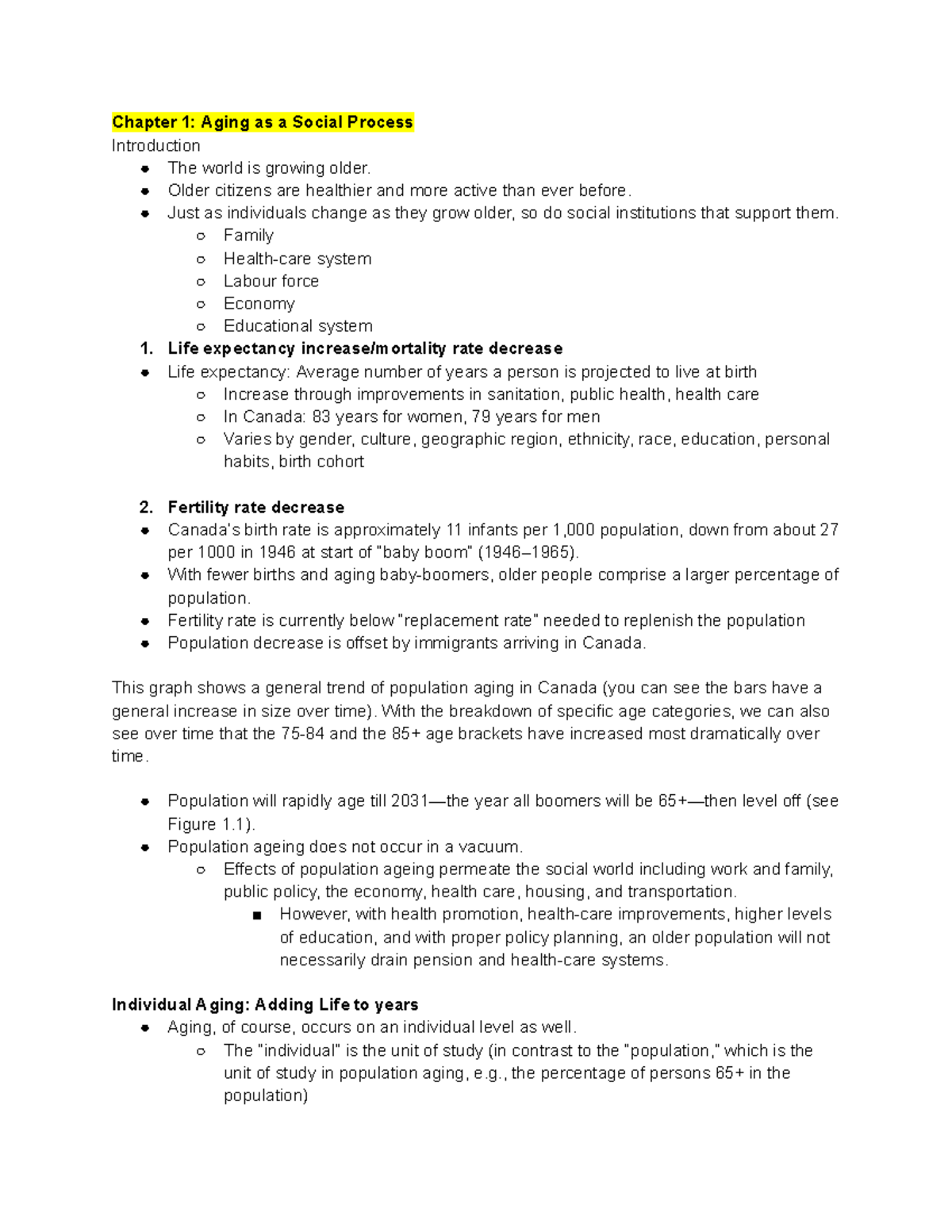 Chapter 1 Aging as a Social Process - Chapter 1: Aging as a Social Process Introduction The ...