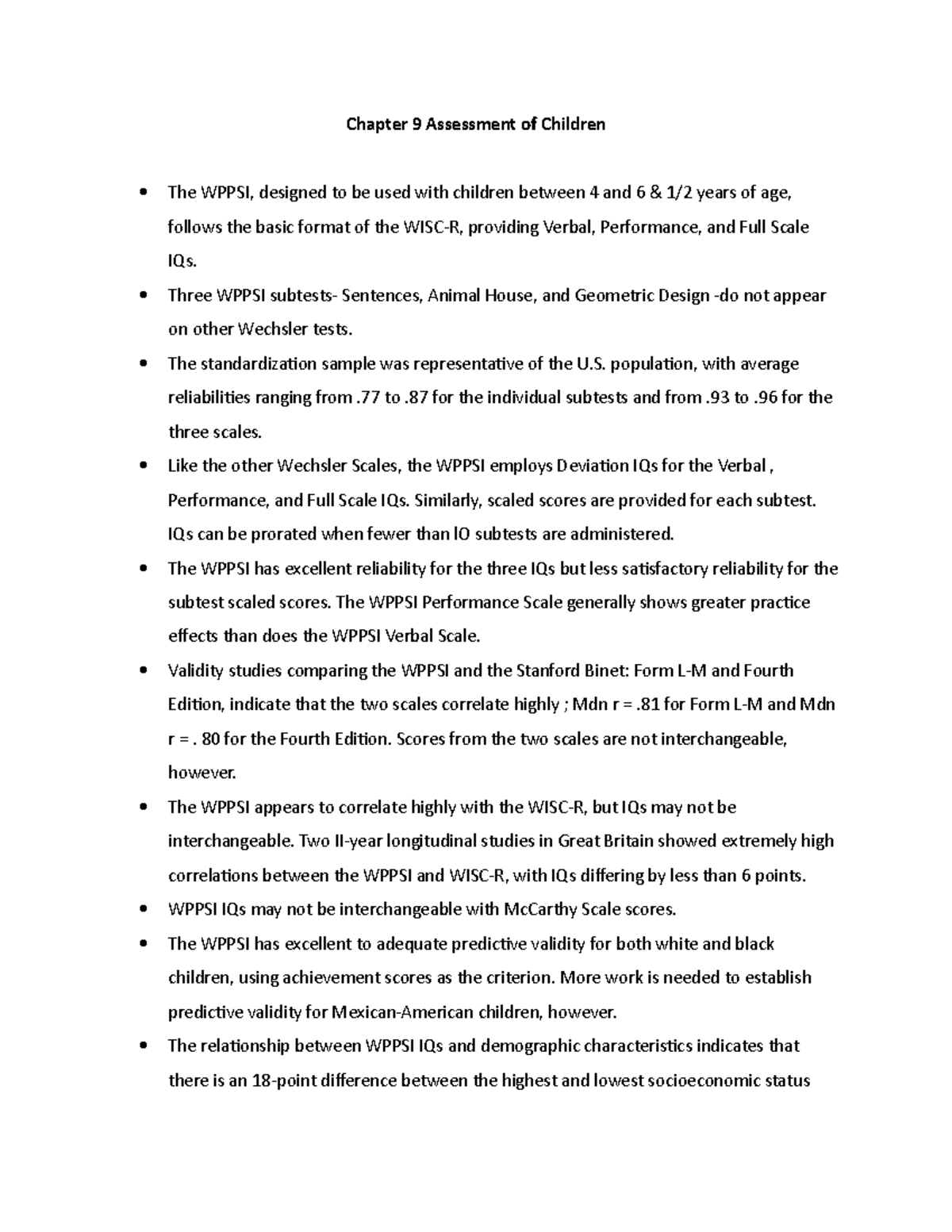 Chapter 9 Assessment of Children - Chapter 9 Assessment of Children The ...