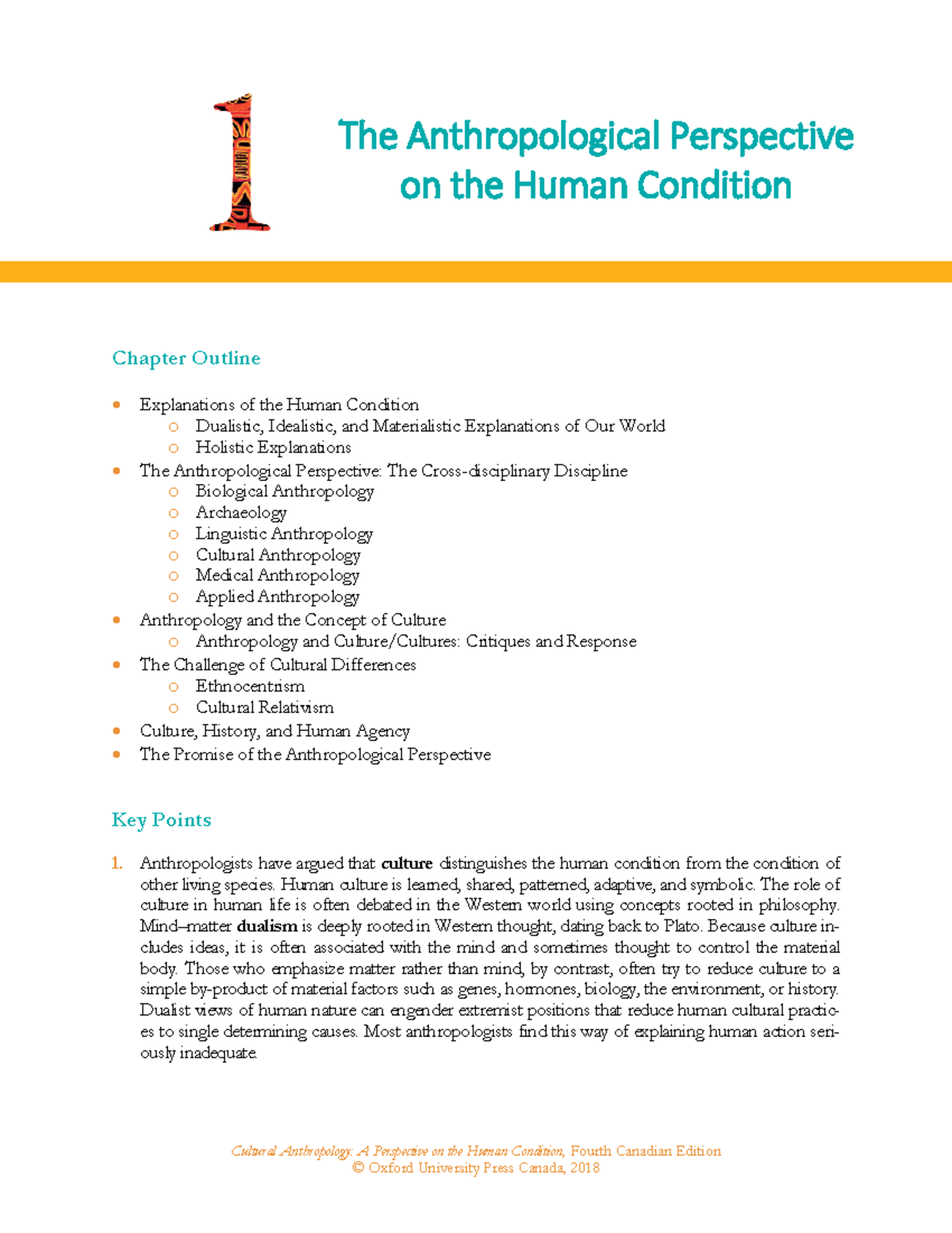 Chapter 1 SSG - study notes - Cultural Anthropology: A Perspective on ...