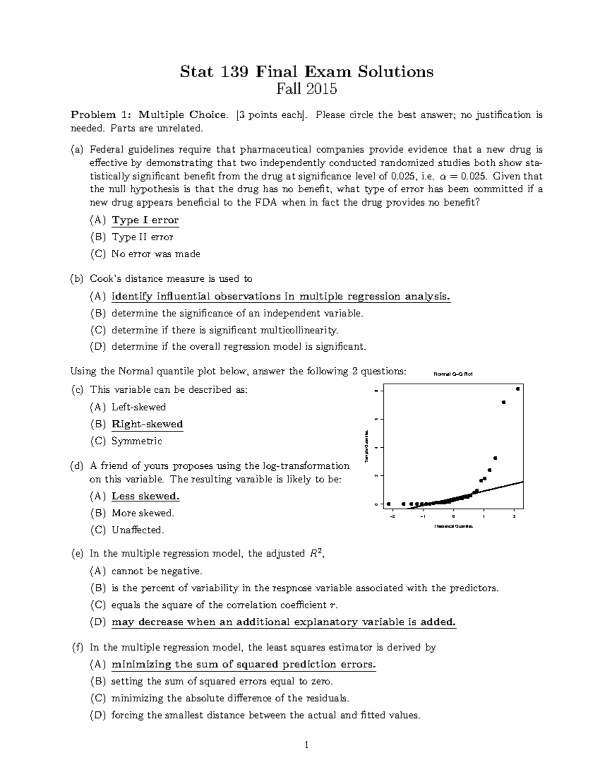 Stat 139 Final Exam Solutions - Fall 2015 - Stat 139 Final Exam ...