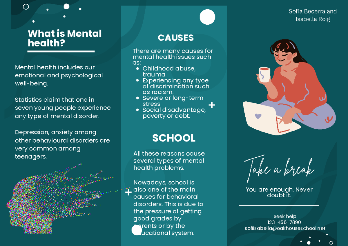 Mental health leaflet - nada - Take a break You are enough. Never doubt ...