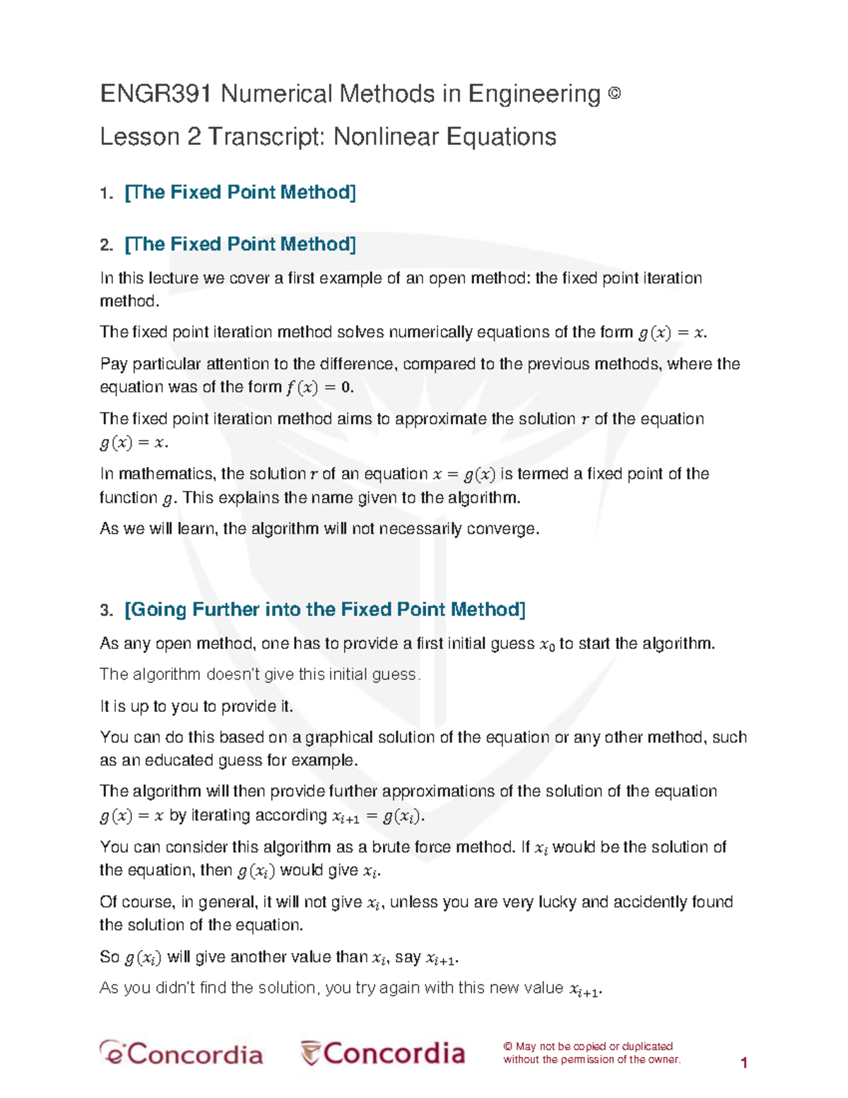 ENGR391 Transcript 2 3 2 - ENGR 391 - Concordia - Studocu
