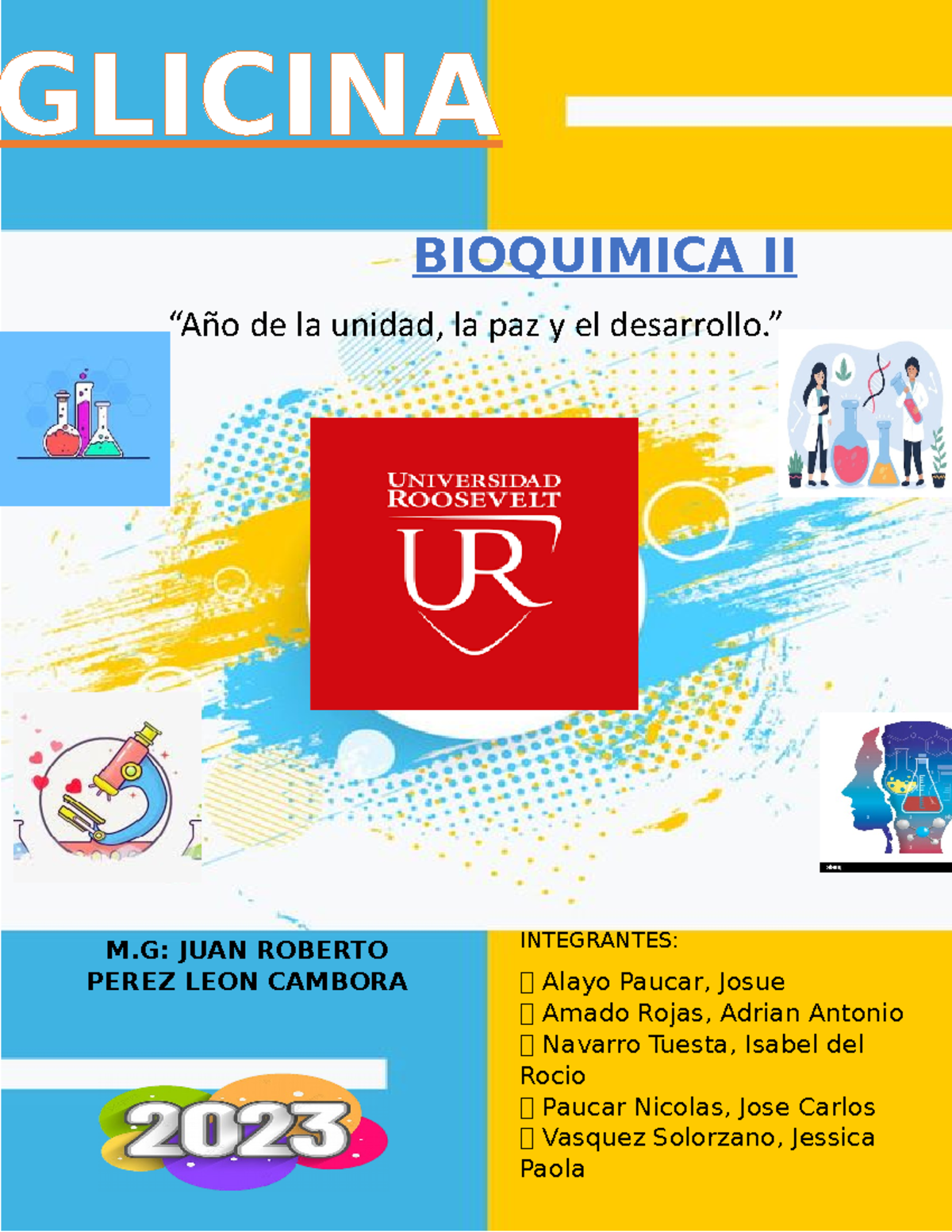 Monografia Bioquimica II - BIOQUIMICA II “Año de la unidad, la paz y el ...