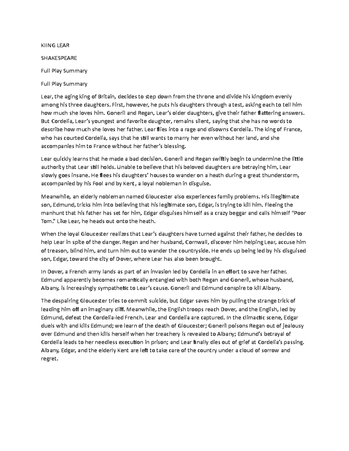 Kiing LEAR - King Lear - Shakespeare on Screen: King Lear - KIING LEAR ...