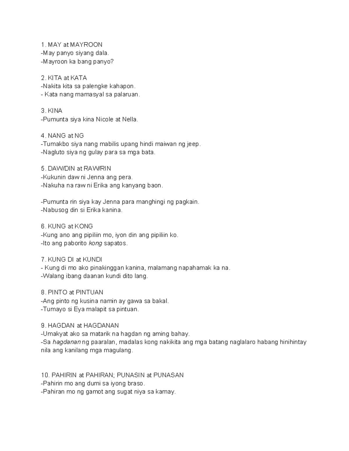 Wastong Paggamit ng Salita - MAY at MAYROON -May panyo siyang dala ...