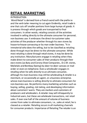 MBA Intro-Pag-01 - Project Work - Marketing Management - Studocu