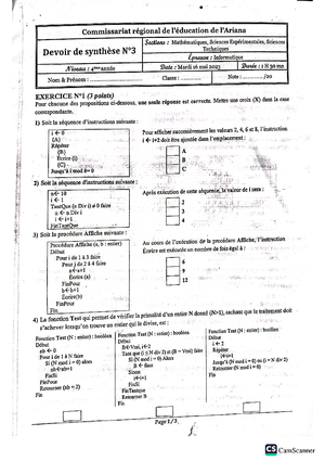 Manuel de révision bac pratique - REVISION BAC PRATIQUE 2023 MATIERE : INFORMATIQUE ENSEIGNANT ...