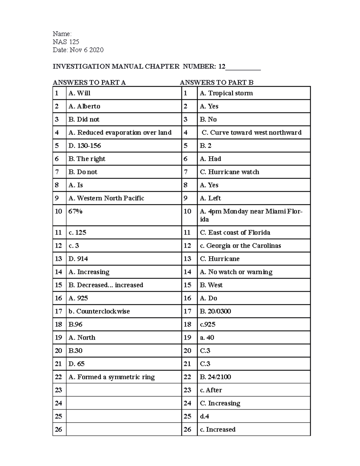 Chapter 12 IMX questions - Name: NAS 125 Date: Nov 6 2020 INVESTIGATION ...