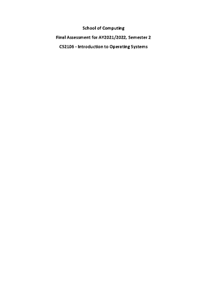 CS2106 Cheatsheet - final cheat sheet - CS2106 Cheatsheet for finals, by Hanming Processes ...