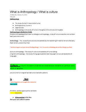 Anthropology notes oct 3,2022 - Monday, October 3, 2022 Anthropology ...