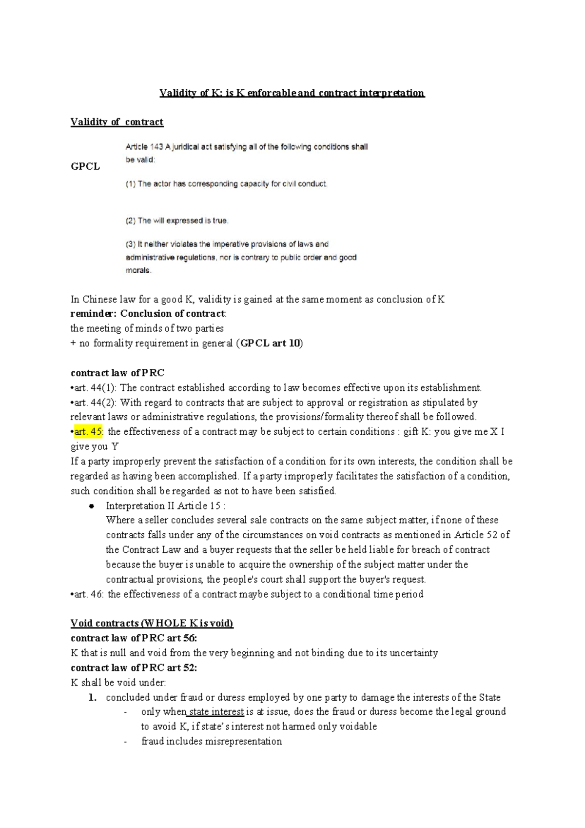 PRC L3 (validlity of K interpretation) - Validity of K: is K enforcable ...