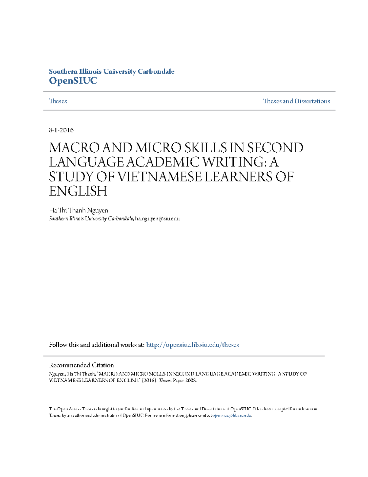 Macro and micro - Southern Illinois University Carbondale OpenSIUC ...