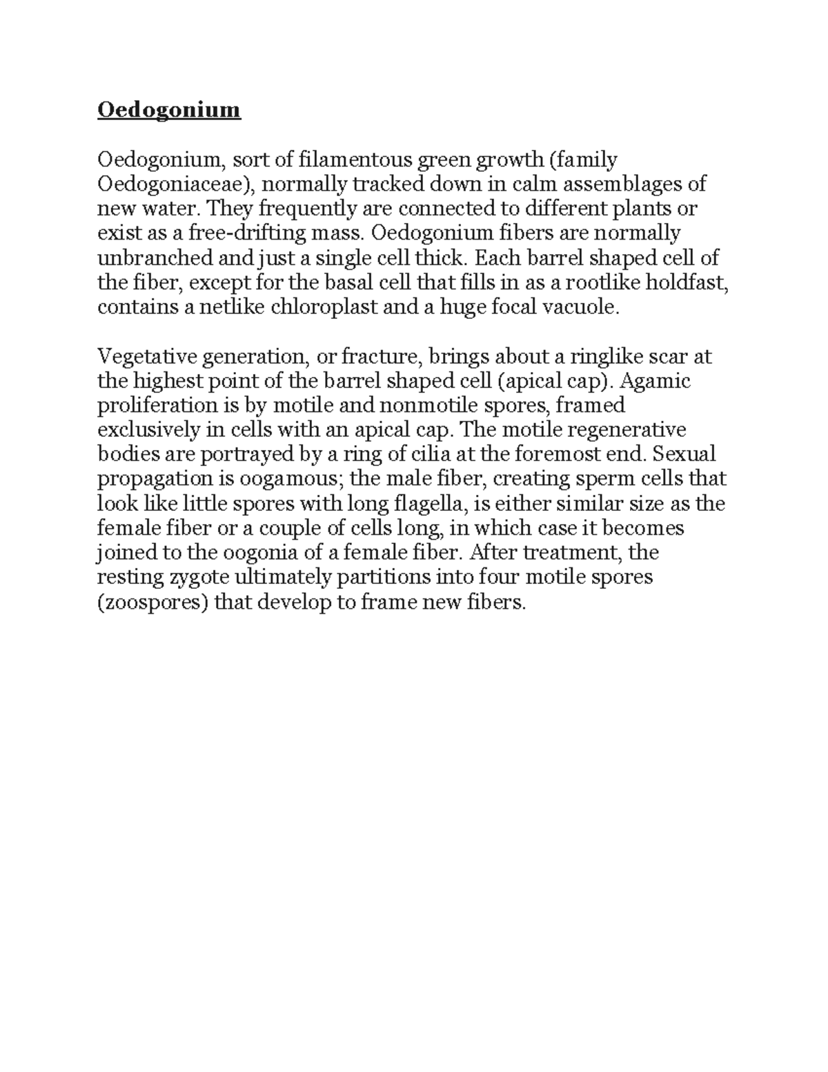 Oedogonium - Oedogonium Oedogonium, sort of filamentous green growth ...