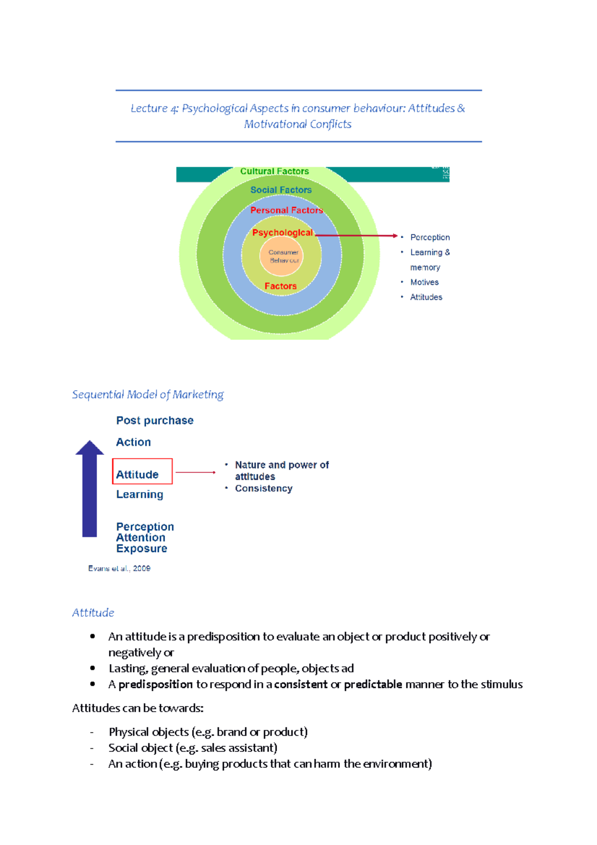 Consumer Behaviour Lecture 4 - Lecture 4: Psychological Aspects in ...