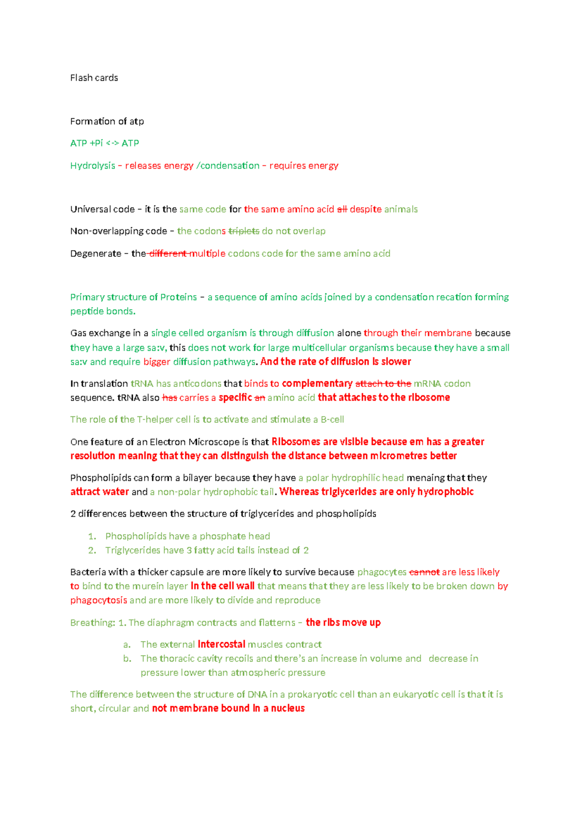 Flash cards - Flash cards Formation of atp ATP +Pi ATP Hydrolysis ...