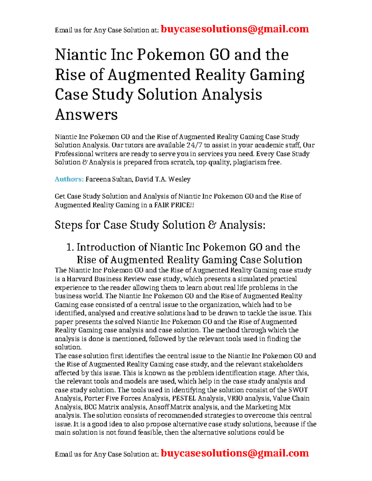 Case Solution Niantic Inc Pokemon GO and the Rise of Augmented Reality Gaming - Niantic Inc ...