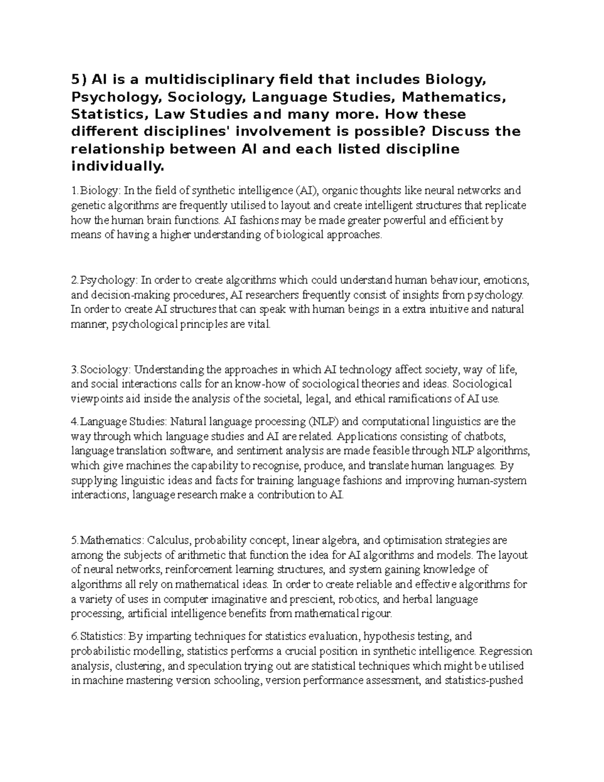 Q5 Redeat - Summary Emergency Medicine - 5) AI is a multidisciplinary ...