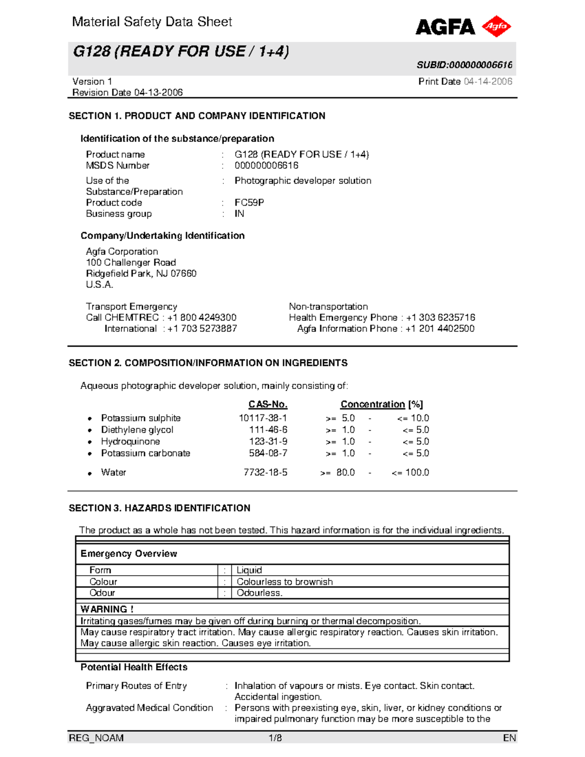 265580134 G128 0066721 MSDS - Material Safety Data Sheet G128 (READY ...