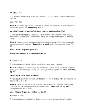 French Oui Je Peux Study Guide 3 - I can tell someone where I am from ...