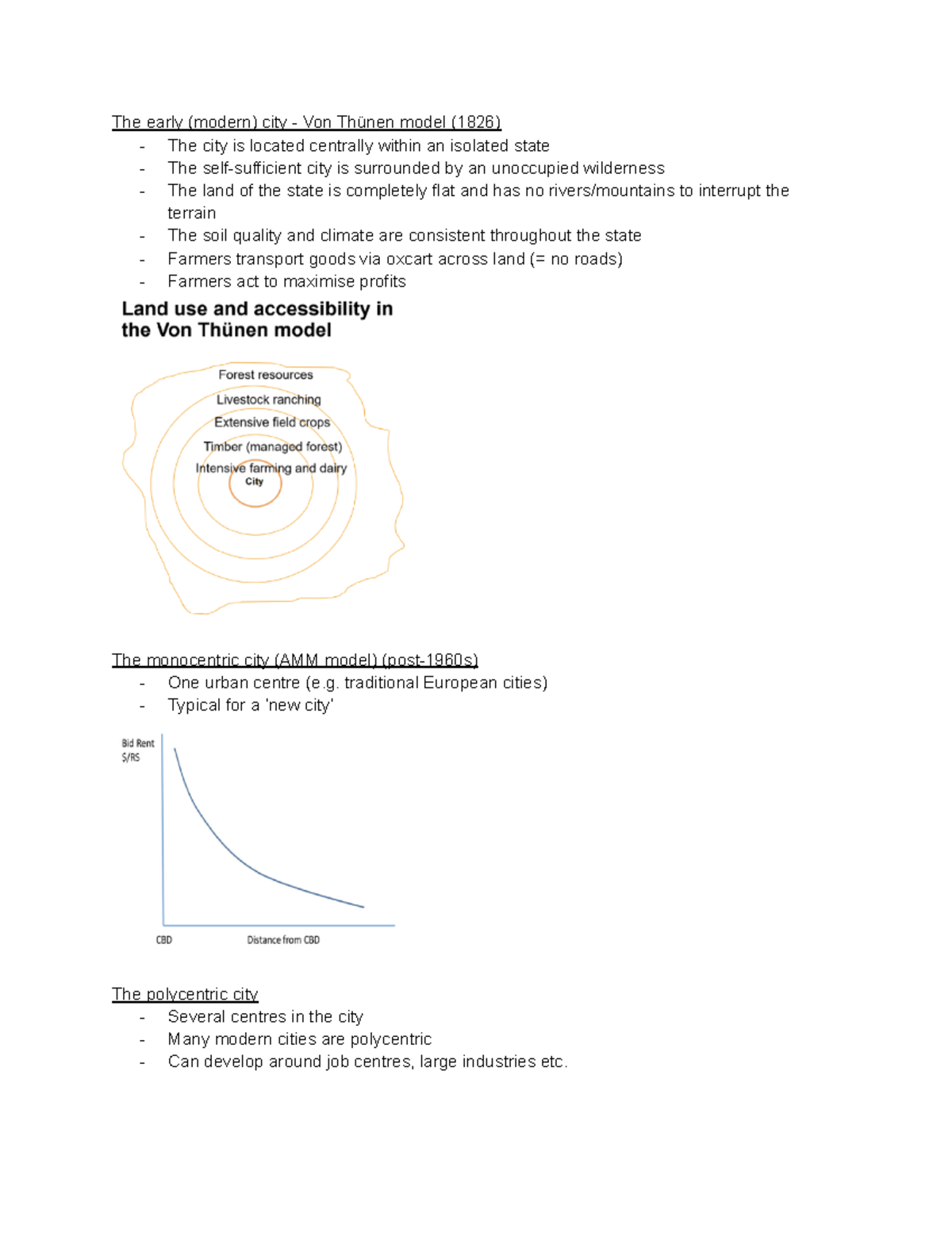 Week 11 - Urban Economics - The early (modern) city - Von Thünen model ...