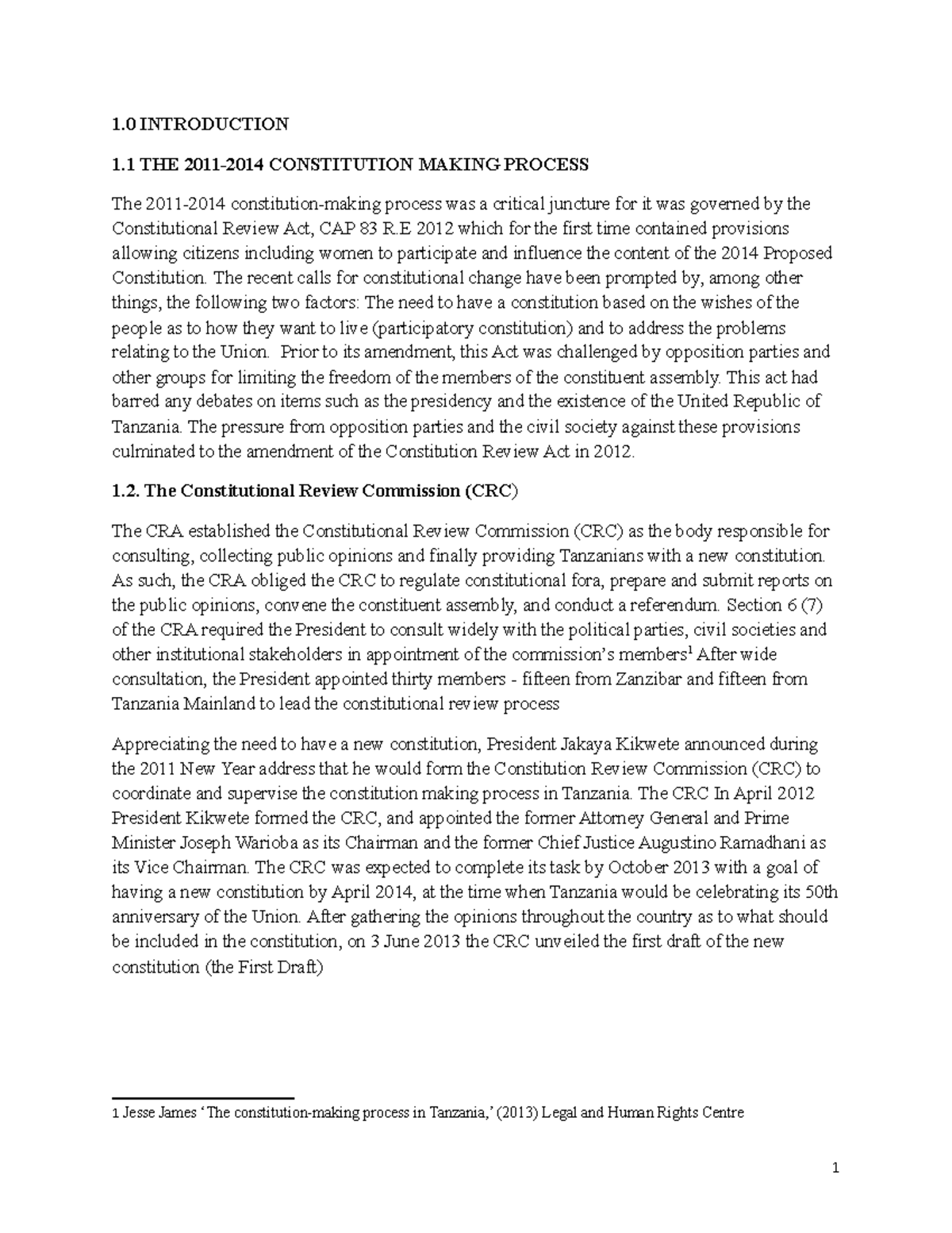 Constitution assignment 050218 011528 - 1 INTRODUCTION 1 THE 2011-2014 ...