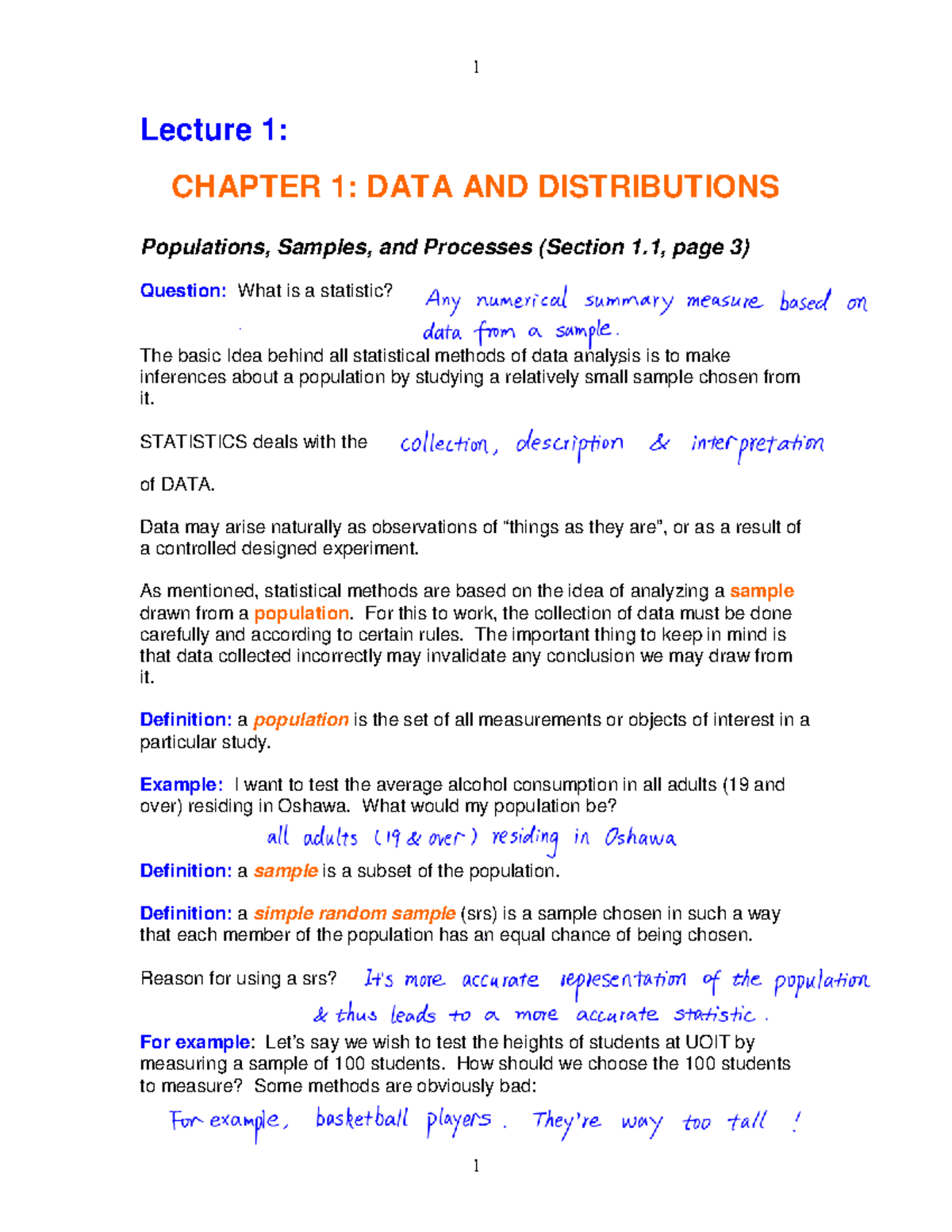 Lecture 1 Notes edited - MATH 105 - StFX University - Studocu
