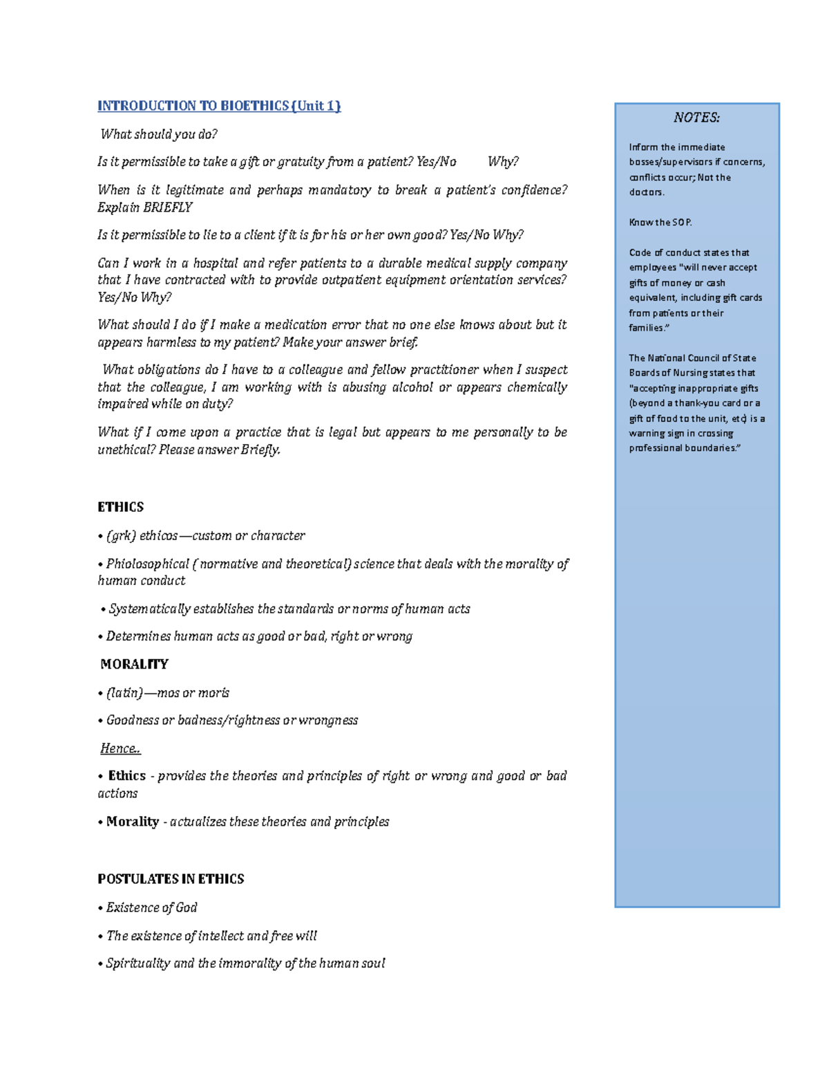 NCM-22108-HCE-PRE Lesson-1 - Introduction-TO- Bioethics-Unit-1 ...