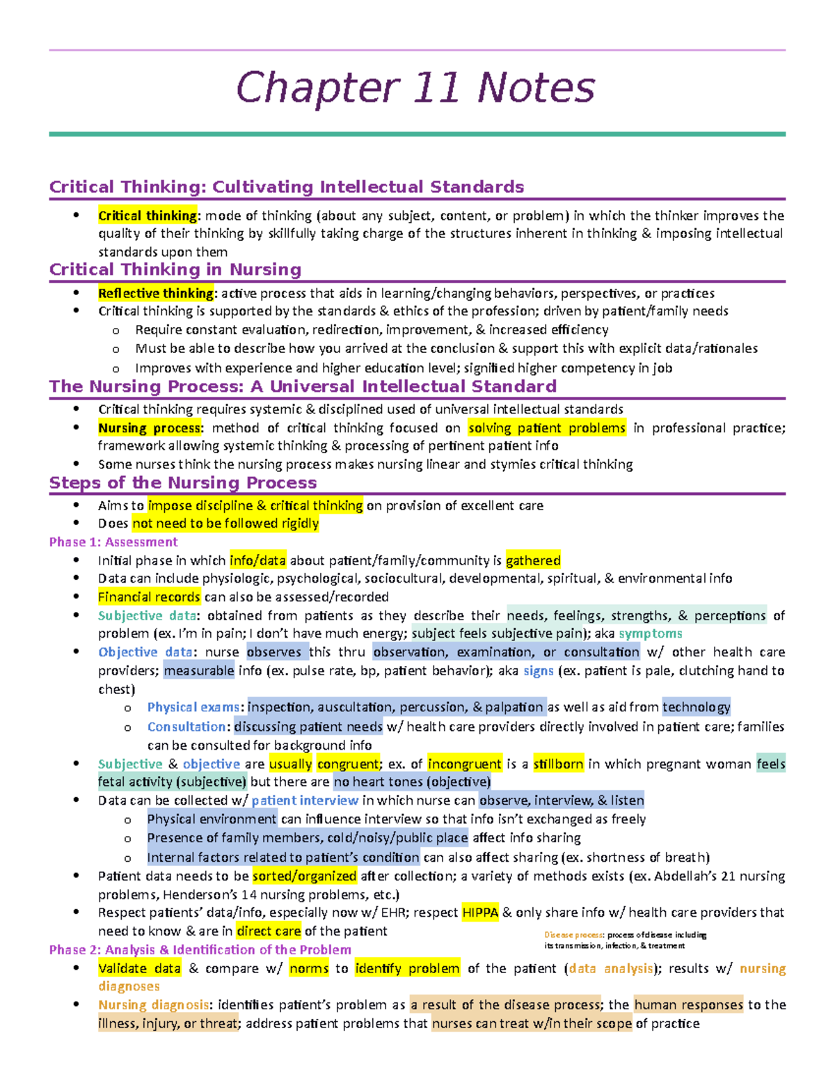Chapter 11 Notes - Chapter 11 Notes Critical Thinking: Cultivating ...