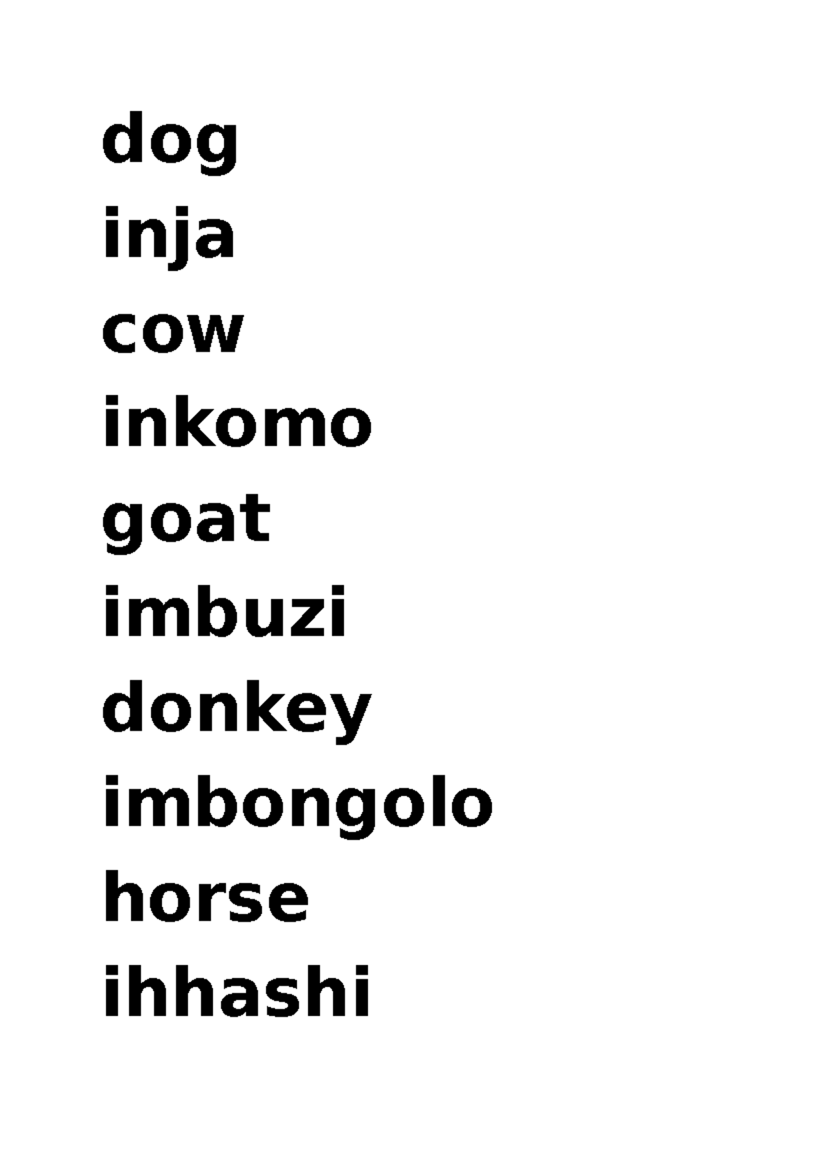 Dog - introduction to law notes - dog inja cow inkomo goat imbuzi ...